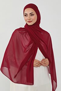Aisha's Design Tesettür Boneli Kullanımı Rahat Pratik Şifon Şal,Bordo ...
