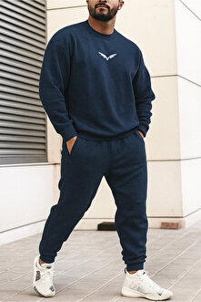 DUBU BUTİK Set de trening Wings Swea tricou Jogger - Bleumarin cu ...
