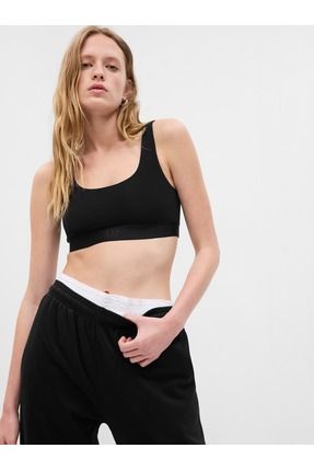 GAP Kad n Siyah Organik Pamuk Strec Gap Logo Bralet Fiyat Yorumlar Trendyol