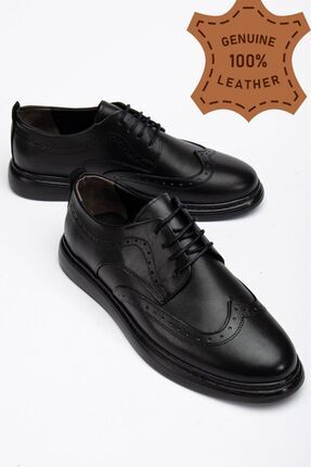 MY GROSS SHOES Men's Black Classic Genuine Leather Orthopedic Poly Sole ...