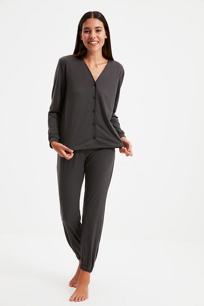 Grau Pyjama Sets Online Kaufen Trendyol
