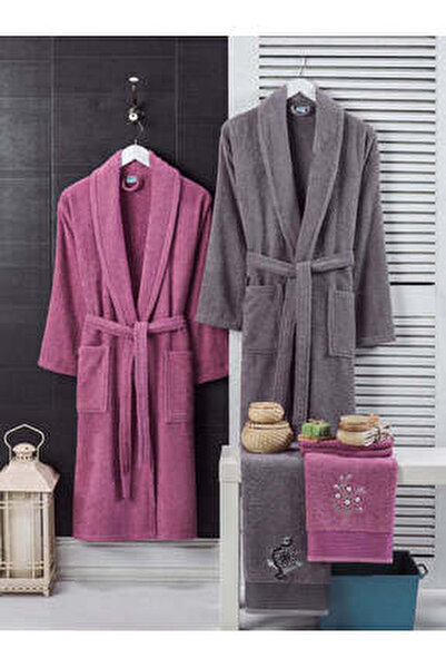 INTER Z Set de 4 halate de baie prune antracit S-M- Trendyol