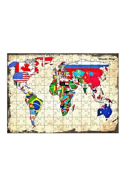 kutuTR Notpa Wooden Colorful World Map Puzzle for Age 5 and Adults ...