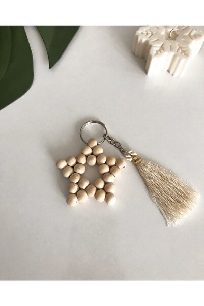 elemeğim Star Bead Keychain - Wooden Gift, 20 Pcs Single Pack, for ...