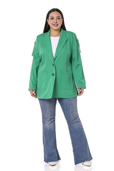 Green Plus Size Blazers Styles, Prices - Trendyol