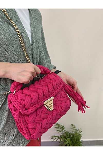 CHQEL Women's Peanut Model Handmade Crochet Combed Cotton Thread Bag ...