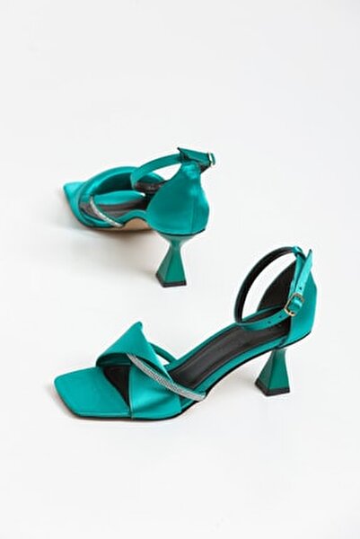 marinarosse Sandale de damă Arline verde smarald cu detalii de piatră ...