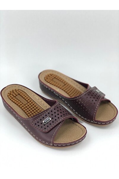 Gezer Black Mother Slippers with Massage Sole and Cross Stone Detail ...