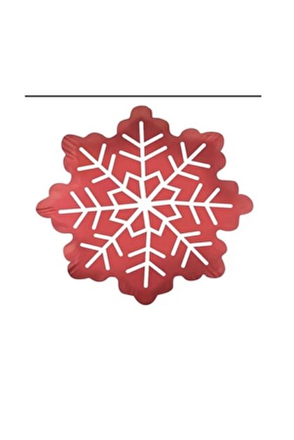 PARTİ AŞKI Kırmızı Kar Tanesi Folyo Balon 53*45 Cm & Yılbaşı Doğum Günü ...