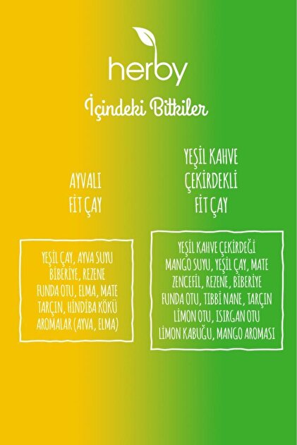 Herby Fit Çay 2'li (Ayvalı Fit Çay, Yeşil Kahve Çekirdekli Fit Çay) - 4