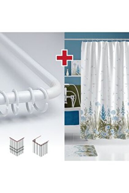 Tropikhome Funda Desen Banyo Perdesi Askı 180x200cm Tek Kanat Duş ...