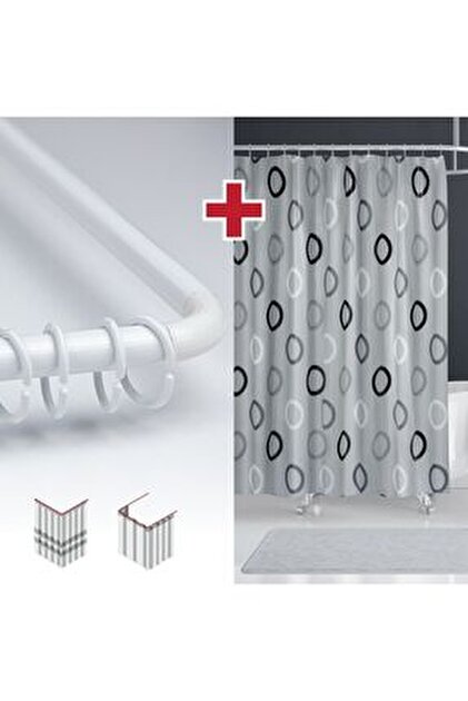 Tropikhome Funda Desen Banyo Perdesi Askı 180x200cm Tek Kanat Duş ...