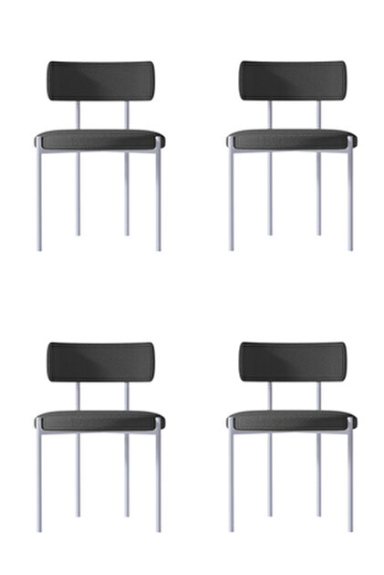 Avvio Vilza 4'LÜ Beyaz Yemek Odası Mutfak Masası Sandalyesi Cafe Makyaj ...