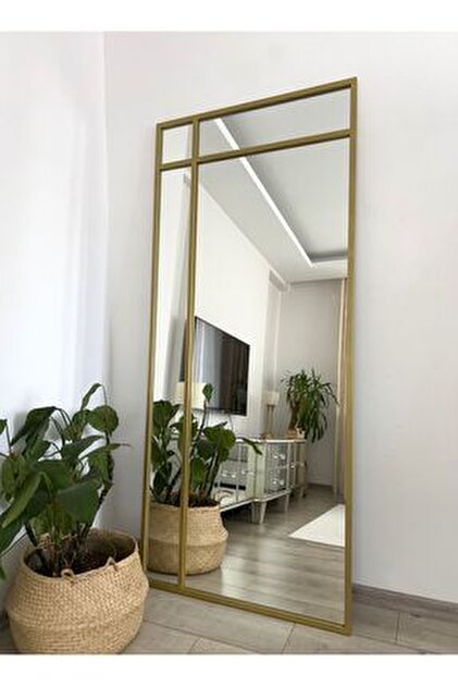 EFFE YAPI DEKOR Gold Metal Çerçeveli Yıldız 180x80 Cm Dekoratif Ayna ...