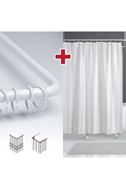 Tropikhome Funda Desen Banyo Perdesi Askı 180x200cm Tek Kanat Duş ...