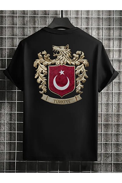 venüsdijital Bozkurt Sembol Türkiye SIRT ve Ön Baskılı Unisex T-shirt ...