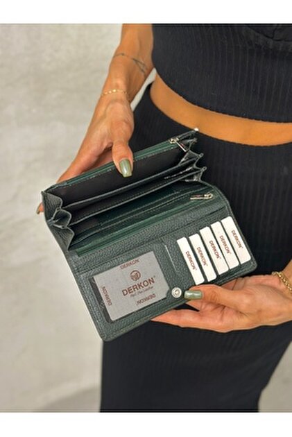 Derkon Mendy Model Useful Genuine Leather Medium Size Women's Wallet ...