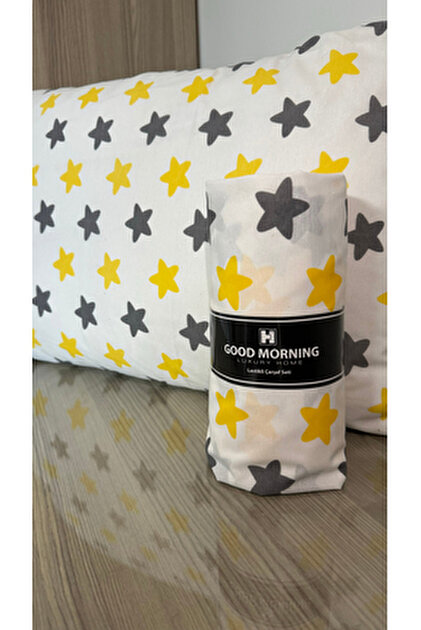 Good Morning Pamuklu Tek Kişilik Lastikli Çarşaf + 1 Adet Yastık Kılıfı ...