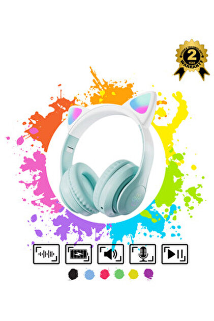 VOOKA Çocuk Bluetooth Kulaklık Kedi Kulaklık Pro Akıllı Rgb Led Detaylı ...
