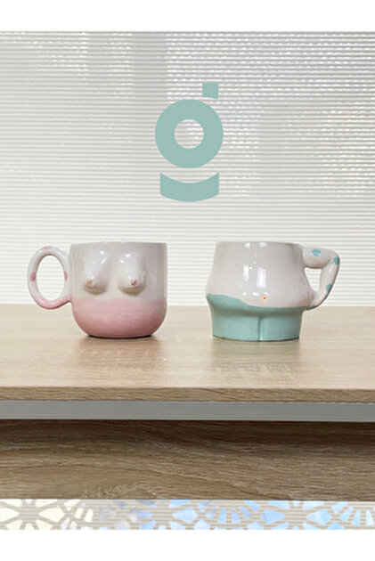 Hulganz Handmade Ceramic Mug Women & Men / Chest & Belly Tea Coffee Cup ...