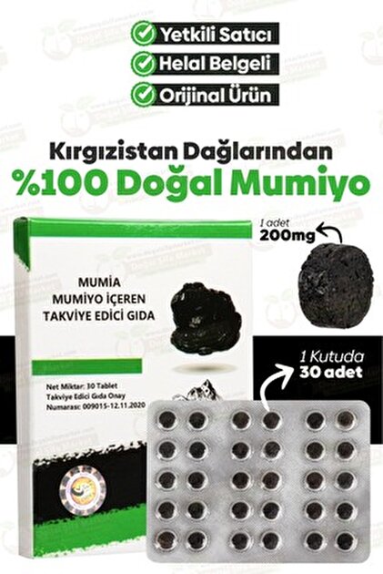 Doğal Efendi Mumiyo Shılajıt %100 Saf Mumiyo 30'lu Tablet Kırgızistan ...