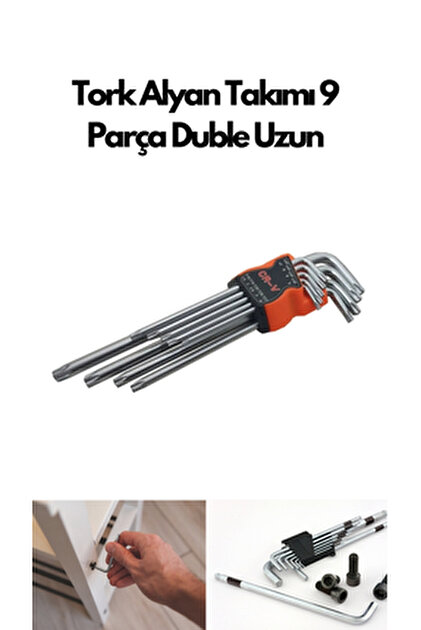 FREED TOOLS Tork Alyan Takımı 9 Parça Duble Uzun Boy Yıldız Alyan Seti ...