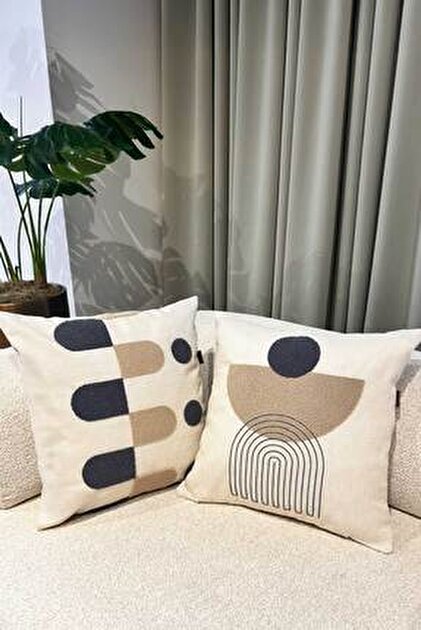 Decomia Home Modern Bohem Tufting Punch Nakışlı Keten Karışımlı İkili ...