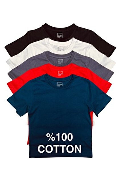 Cloise Çocuk Basic T-shirt %100 Pamuk | 5'li Paket | - Fiyatı, Yorumları