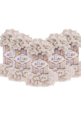 Alize Pack of 5 Puffy Hand Knitting Yarn - 530 Dark Beige - 100 Gr. 9 ...