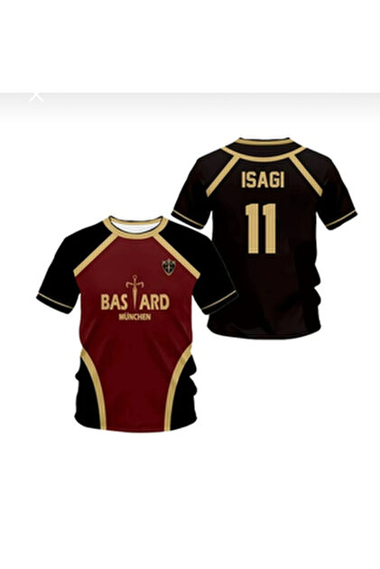 Rang store Siyah Bordo Anime Blue Lock 11 Isagi Forma Unisex T-shirt ...