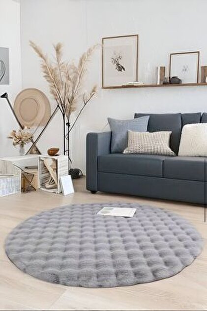 Myevilla Bubble Yuvarlak Vizon Uzun Tüylü Yumuşak Peluş Kaymaz ...