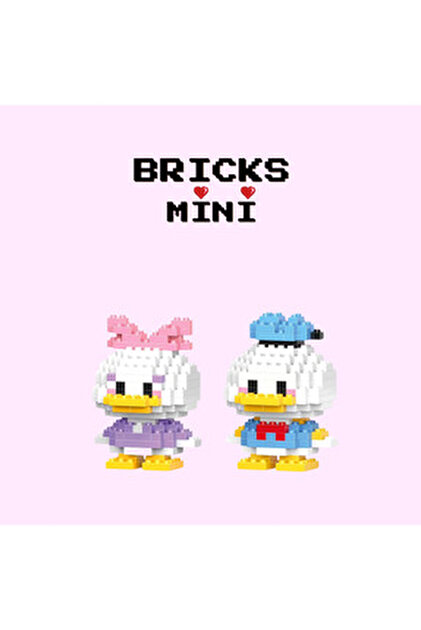 Bohem kutusu Bricks Daisy Duck Karakter Figürü 3D Mini Yapboz Yapı ...