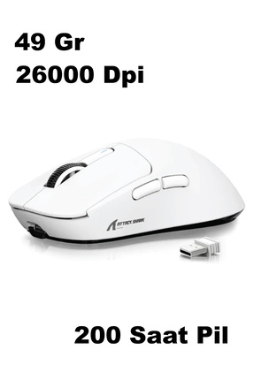 Attack Shark X3 SUPERLIGHT KABLOSUZ OYUNCU MOUSE PAW3395 (GRIP TAPE ...