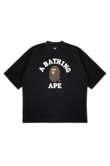 PURE EFFECT Unisex Oversize A Bathıng Ape Pırate Baskılı Boxy Fit Kalın ...