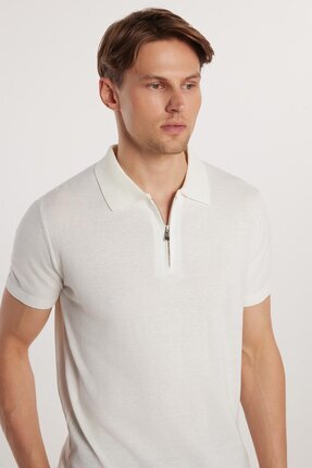 Tudors Erkek Slim Fit Dar Kesim %100 Pamuk Örme Triko Fermuarlı Füme ...