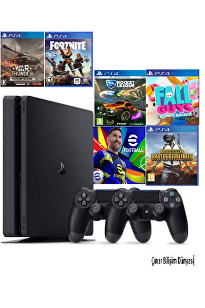 Sony Ps4 1 Tb Slim Kasa 6 Oyunlu 2 Adet V2 + Taşıma Çantası Kol Teşhir ...