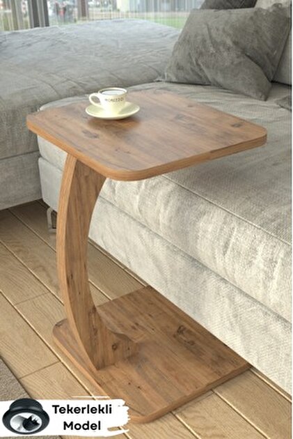 Limnizza Tekerlekli Kare C Sehpa Koltuk Yanı Laptop Masası Modern Zigon ...