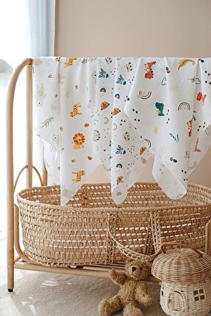 ESTİ Baby 3 Adet 80x95 cm Müslin Bebek Örtü / Battaniye / Kundak / Omuz ...