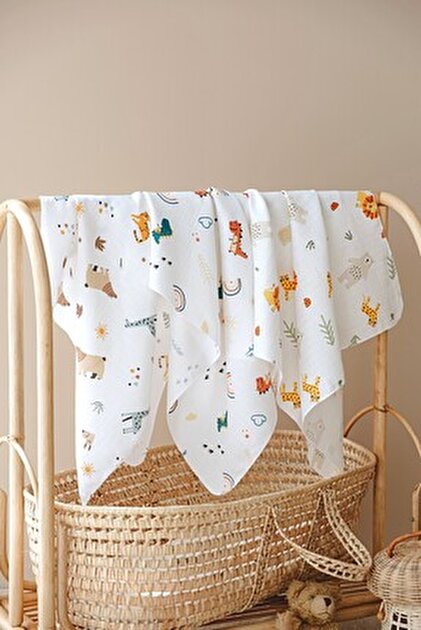 ESTİ Baby 3 Adet 80x95 cm Müslin Bebek Örtü / Battaniye / Kundak / Omuz ...