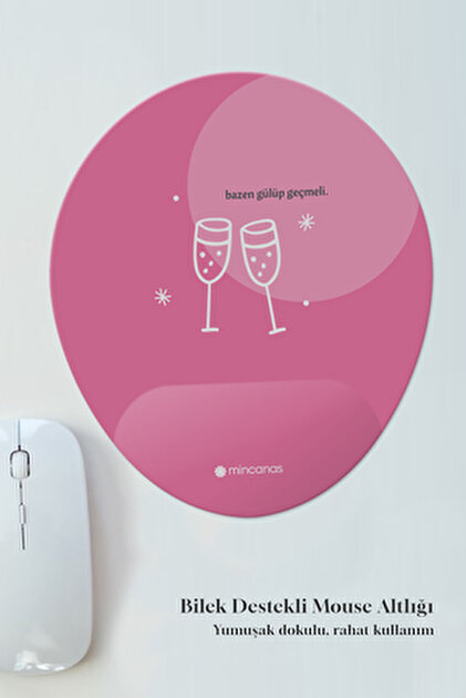 Mincanas Yazılı Renkli Desenli Bilek Destekli Oval Mouse Pad Mouse ...