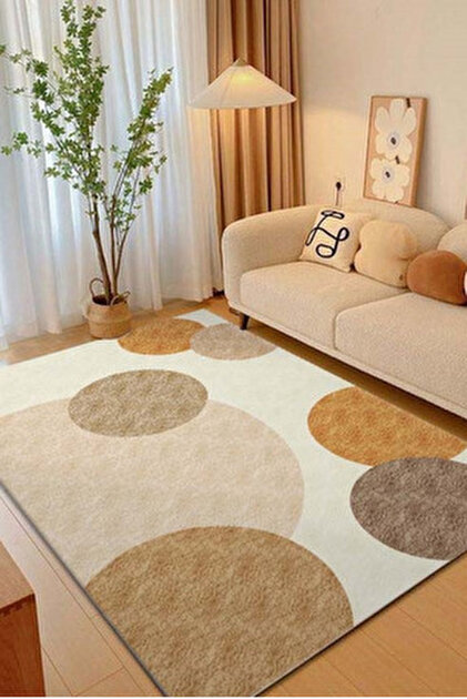 DERAS HOME Dijital Baskı Yıkanabilir Kaymaz Taban Salon Halısı Yolluk ...
