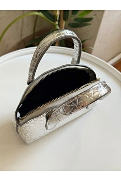 ZEYS Kadın Parlak Mini Kroko Desen Uzun Askılı El, Omuz Çantası ...