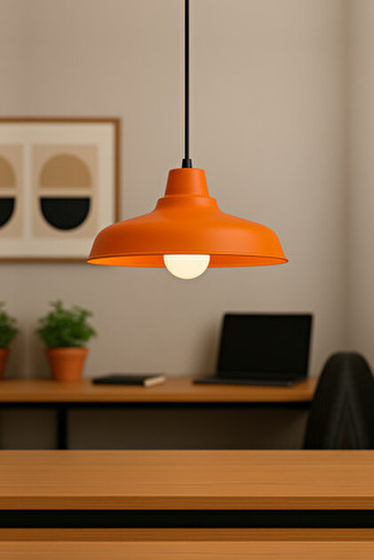 Lambadar Aura Metal Tekli Kırmızı Sarkıt Avize Retro Model Modern Endüstriyel Mufak Hol Cafe ...