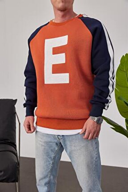 NOMARC Erkek Renkli E Harf Baskılı Sweatshirt - Fiyatı, Yorumları