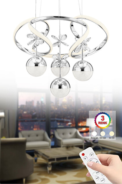 İstanbul Avize Rodin Kumandalı Gold Sarkıt 3 Renk Led Modern Ledli ...