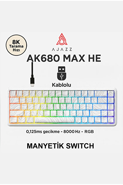 Ajazz Ak680 Max Rapid Trigger Manyetik Switch Kablolu Klavye 8.000Hz ...