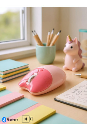 NDNeed Sevimli Kedi Kablosuz Mor Mouse Bluetooth + 2.4G Dual Mode ...