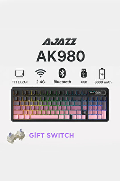 Ajazz AK980 3 Modlu Hot-Swap TFT Ekranlı Mekanik Oyun Klavyesi-8.000 ...