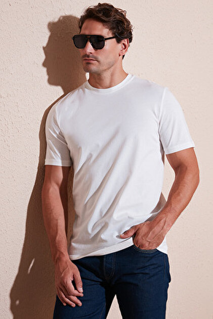 Buratti Pamuklu Regular Fit Bisiklet Yaka T Shirt Erkek T SHİRT Babalar ...