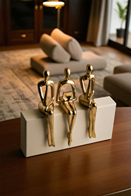 jeane home decor İskandinav Tarz Dekoratif 3 Adet Soyut Düşünen Heykel ...